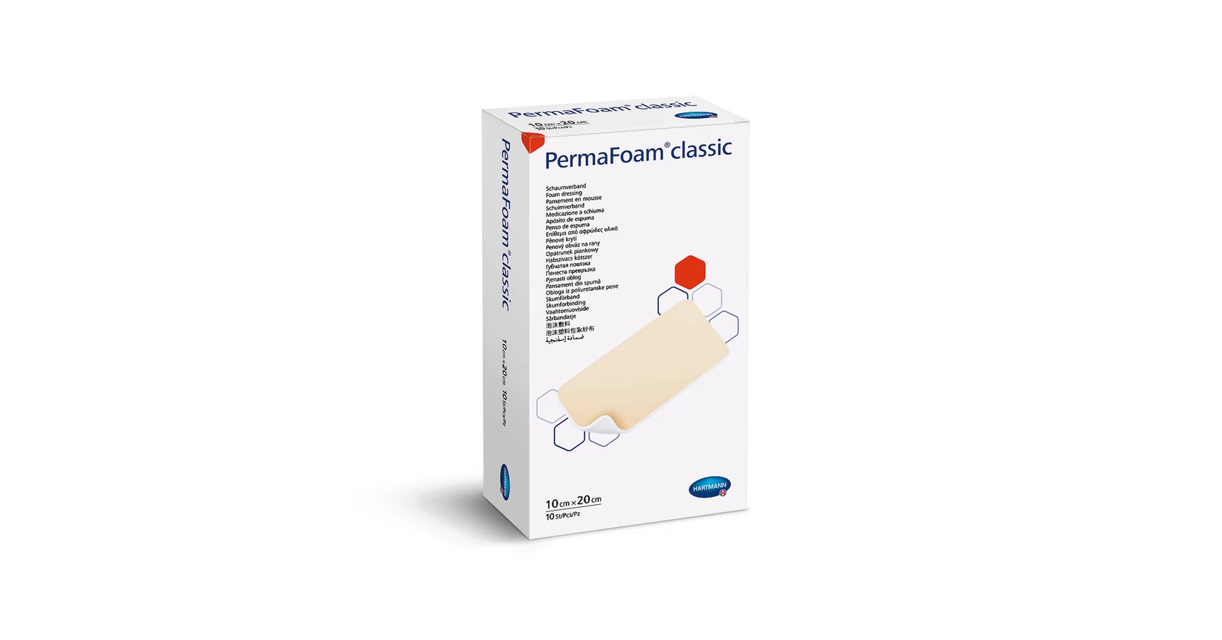 PermaFoam® Classic habszivacs kötszer (10x20 cm; 10 db) - HARTMANN ...