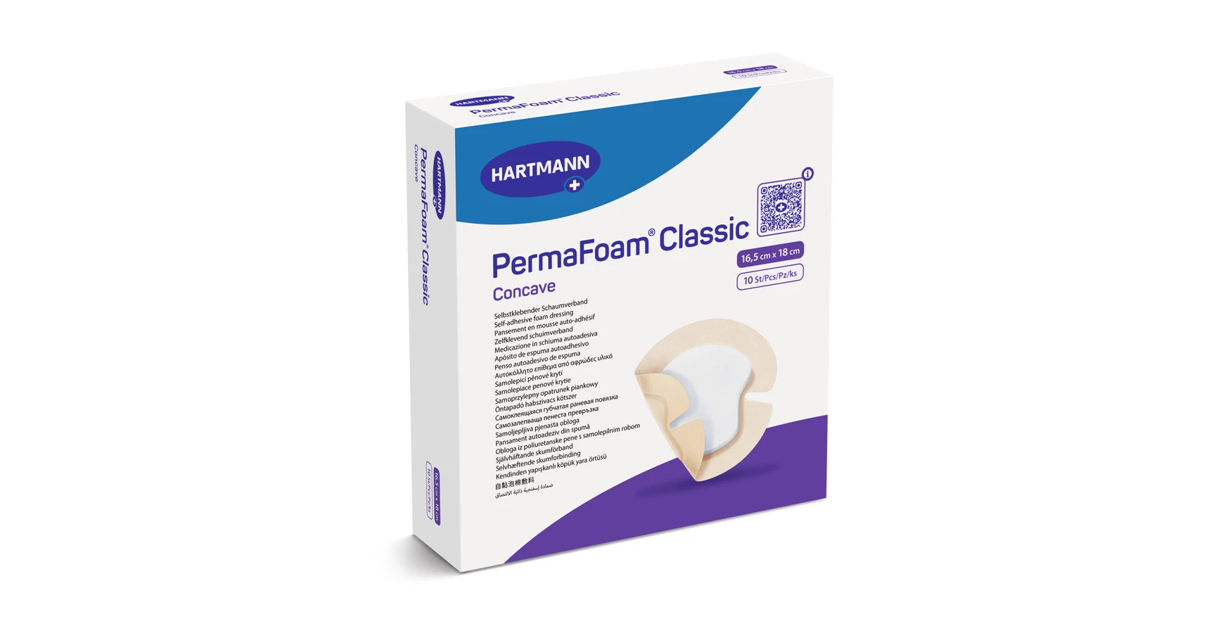 PermaFoam® Classic Concave habszivacs kötszer (16,5x18 cm; 10 db ...